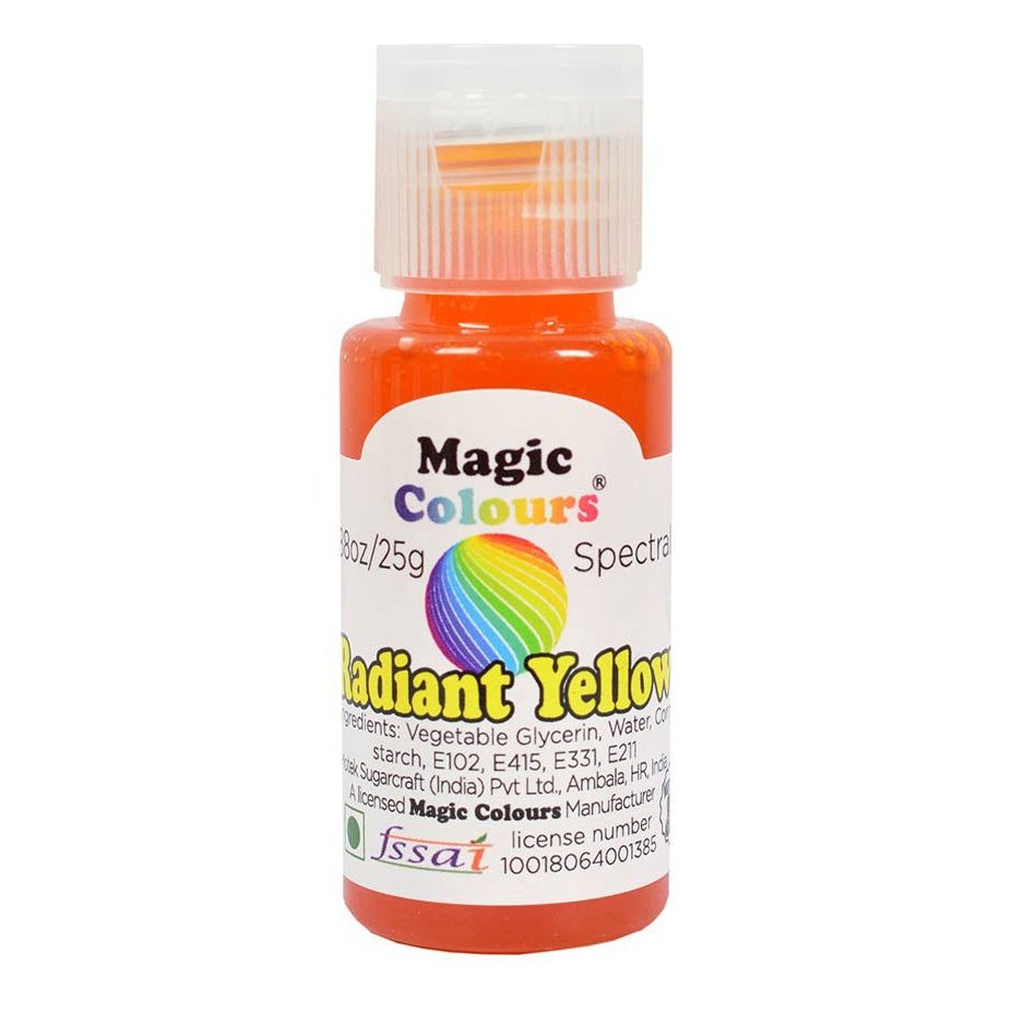 Magic Gel Colours - Radiant Yellow 25gms – Sweetkraft | Baking supplies