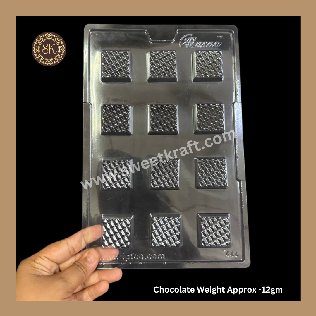 Plastic chocolate mould | Cacao | Square Desgin Mould | Plastic molds ...