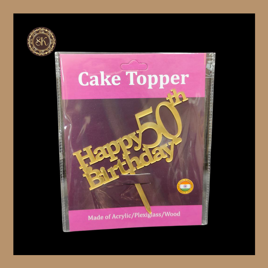 Happy 50th Birthday Cake Topper | Acrylic Cake Topper | Cake Topper 4 ...