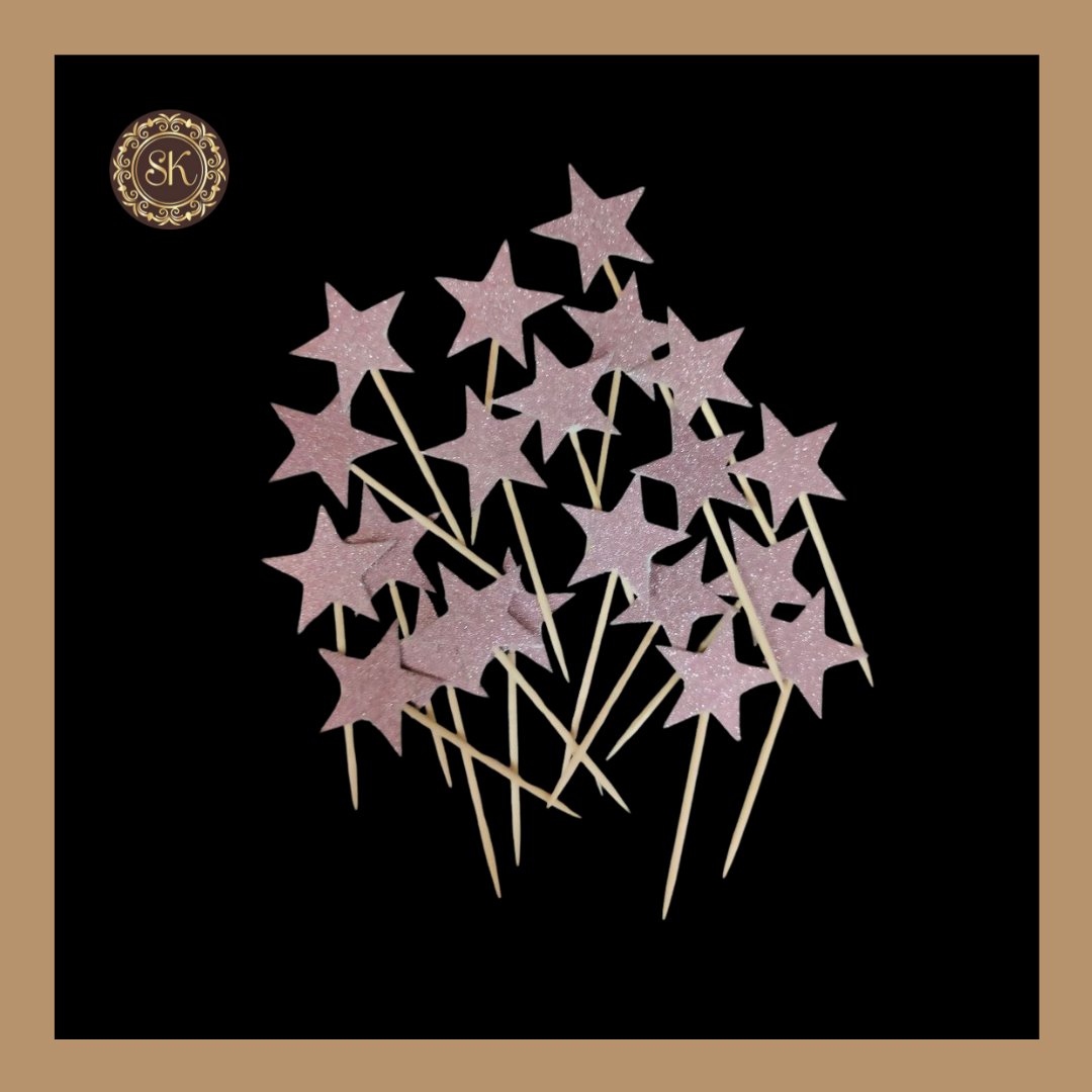 Star Glitter Toothpick Cake Toppers | Paper Cake Topper | Cake Toppers ...