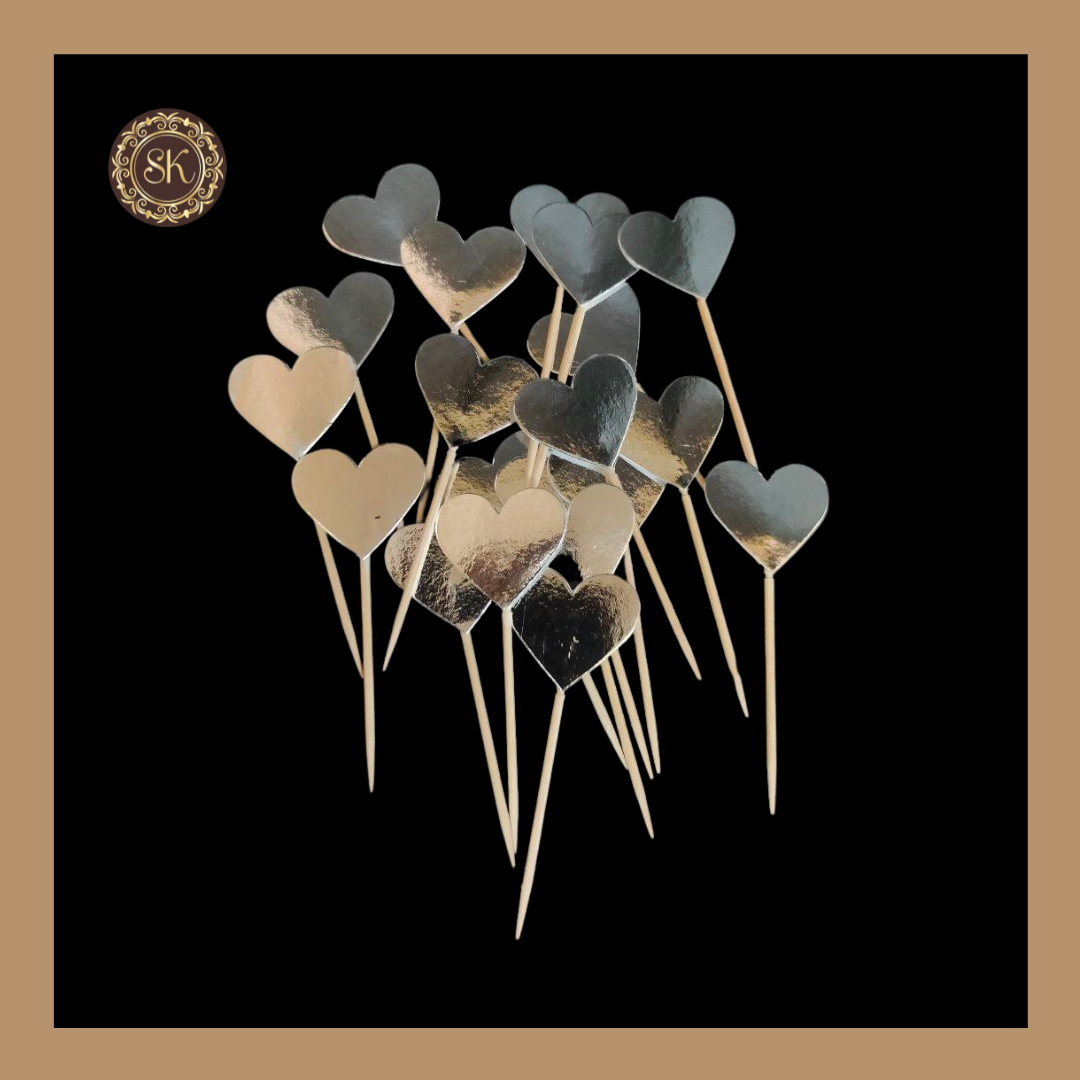 Heart Toothpick Cake Toppers | Paper Cake Topper | Cake Toppers | Silv ...