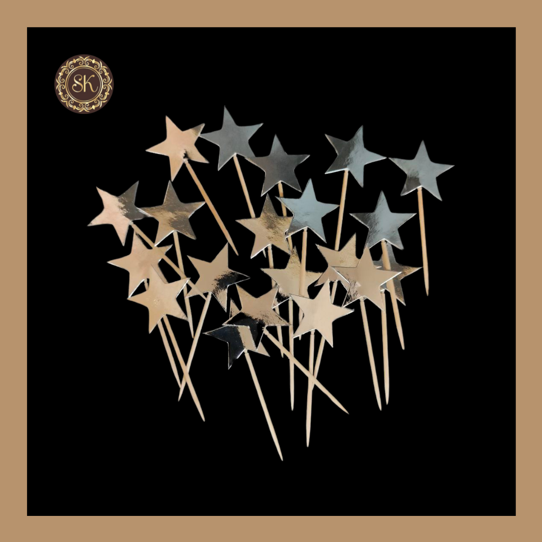 Star Toothpick Cake Toppers | Paper Cake Topper | Cake Toppers | Silve ...