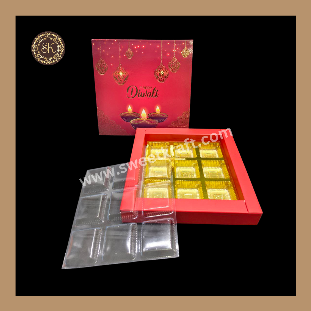 9 Cavity Diwali Box | Mithai Box | Happy Diwali | Golden Cavity Box ...
