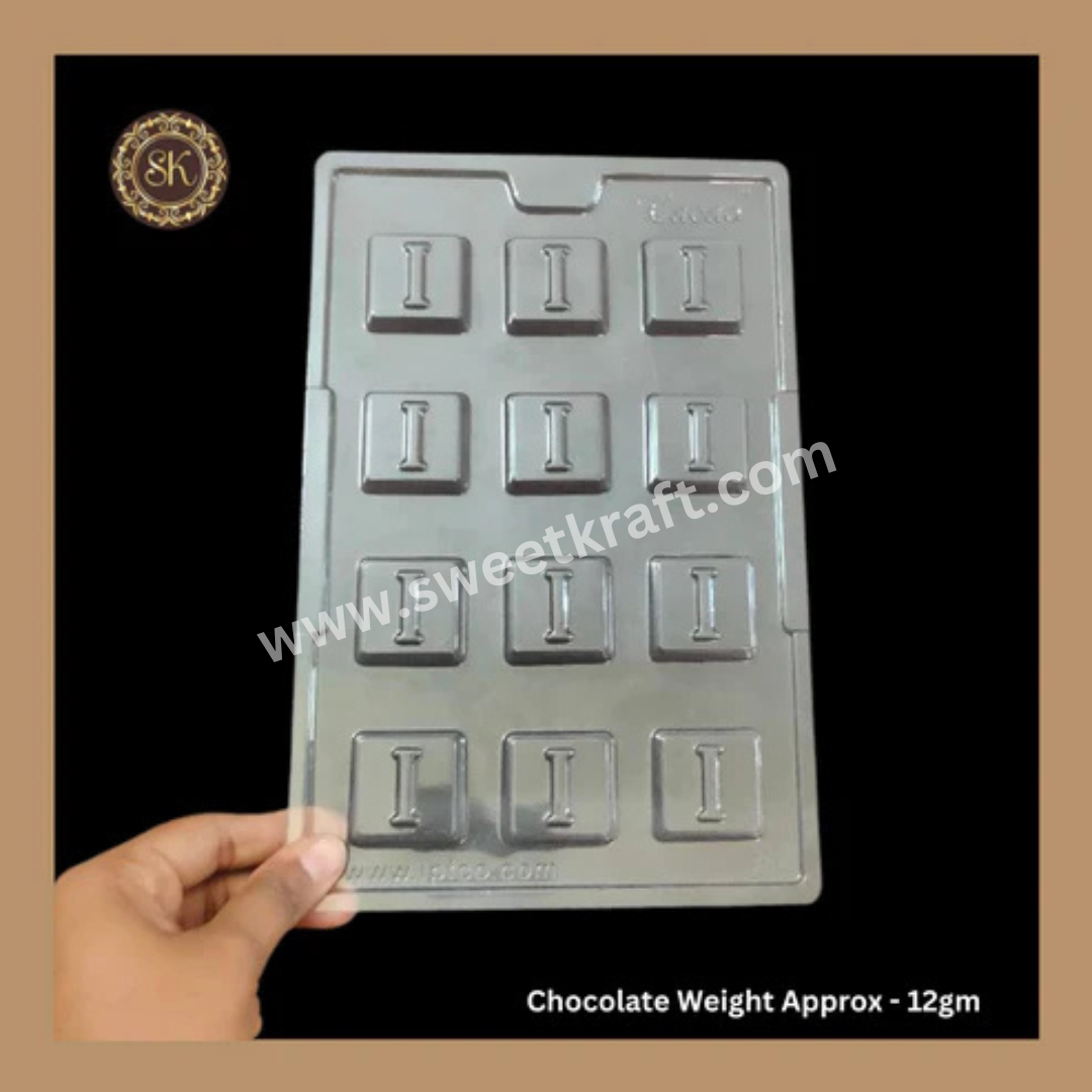 Plastic chocolate mould | Cacao | I Alphabet Mould | ILU Box | Plastic ...