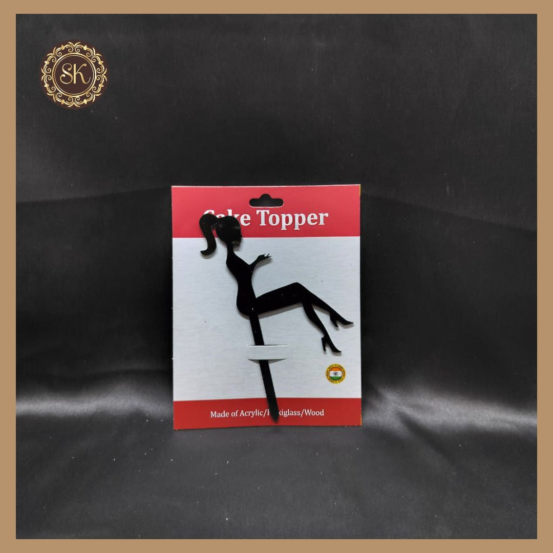 Girl Cake Topper | Acrylic Cake Topper | Cake Topper 4 inch | Pack of ...