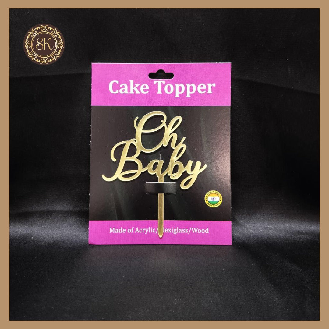 Oh Baby Cake Topper | Acrylic Cake Topper | Cake Topper 4 inch | Pack ...