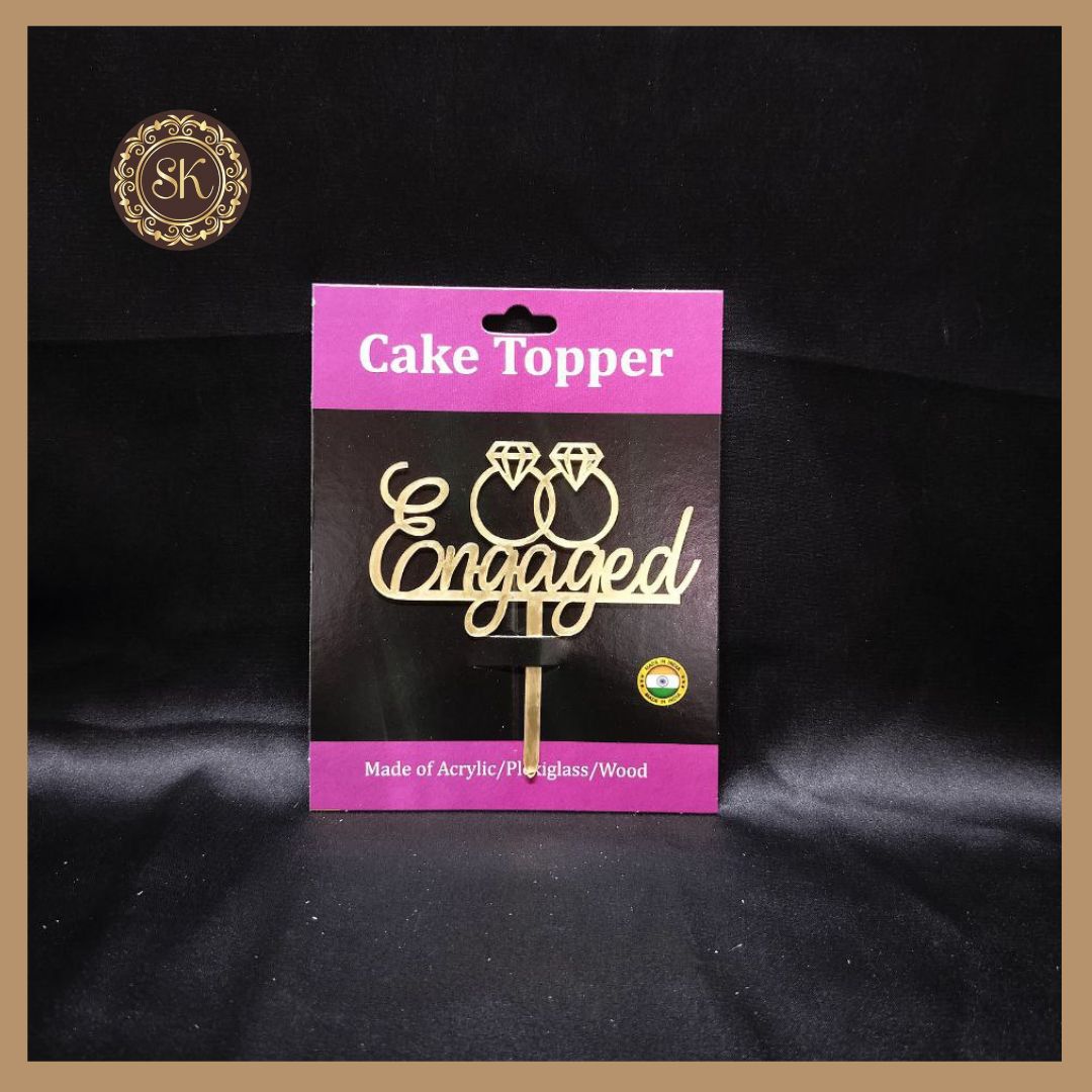 Engaged Cake Topper | Acrylic Cake Topper | Cake Topper 4 inch | Pack ...