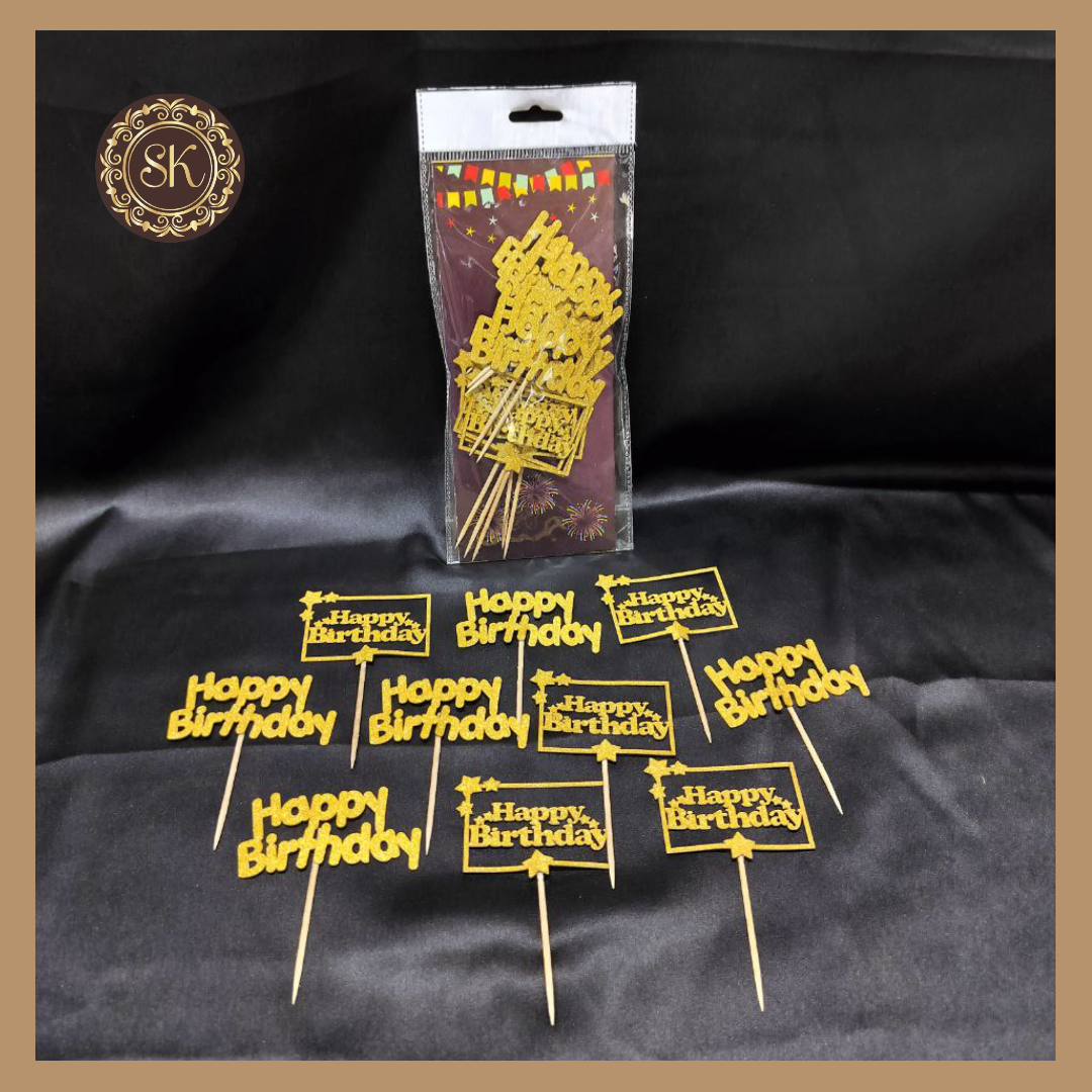 Glitter Birthday Toothpick Topper | Party Decoration Supplies | Happy ...