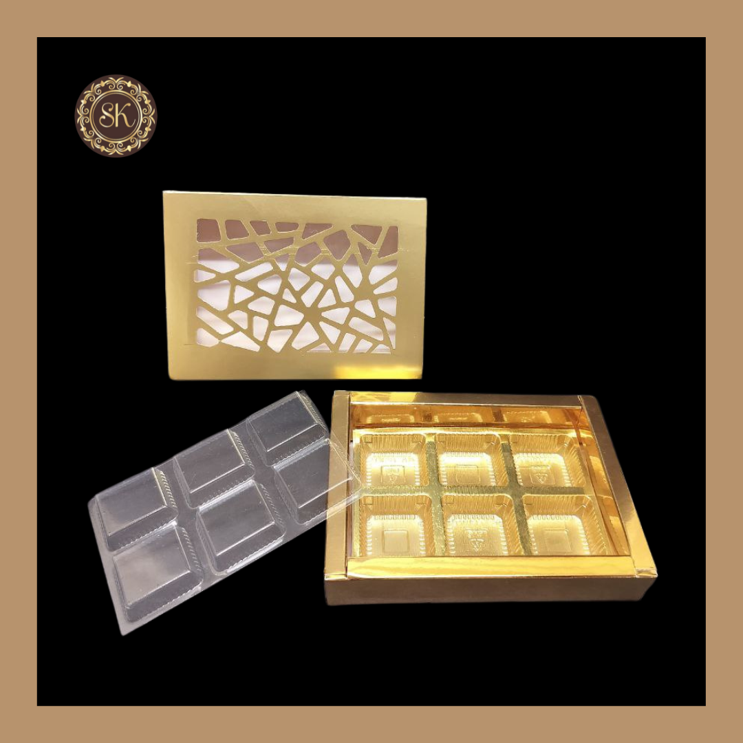 6 Cavity Laser Box | Golden Cavity Box | Chocolate Box | Gift Box - (W ...