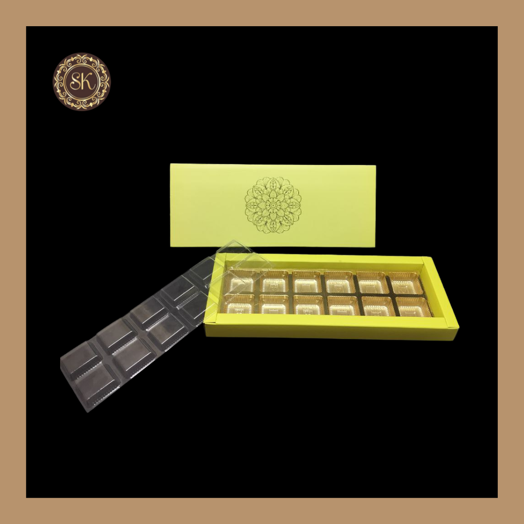 12 Cavity Pastel Box | Golden Cavity Box | Chocolate Box | Gift Box ...