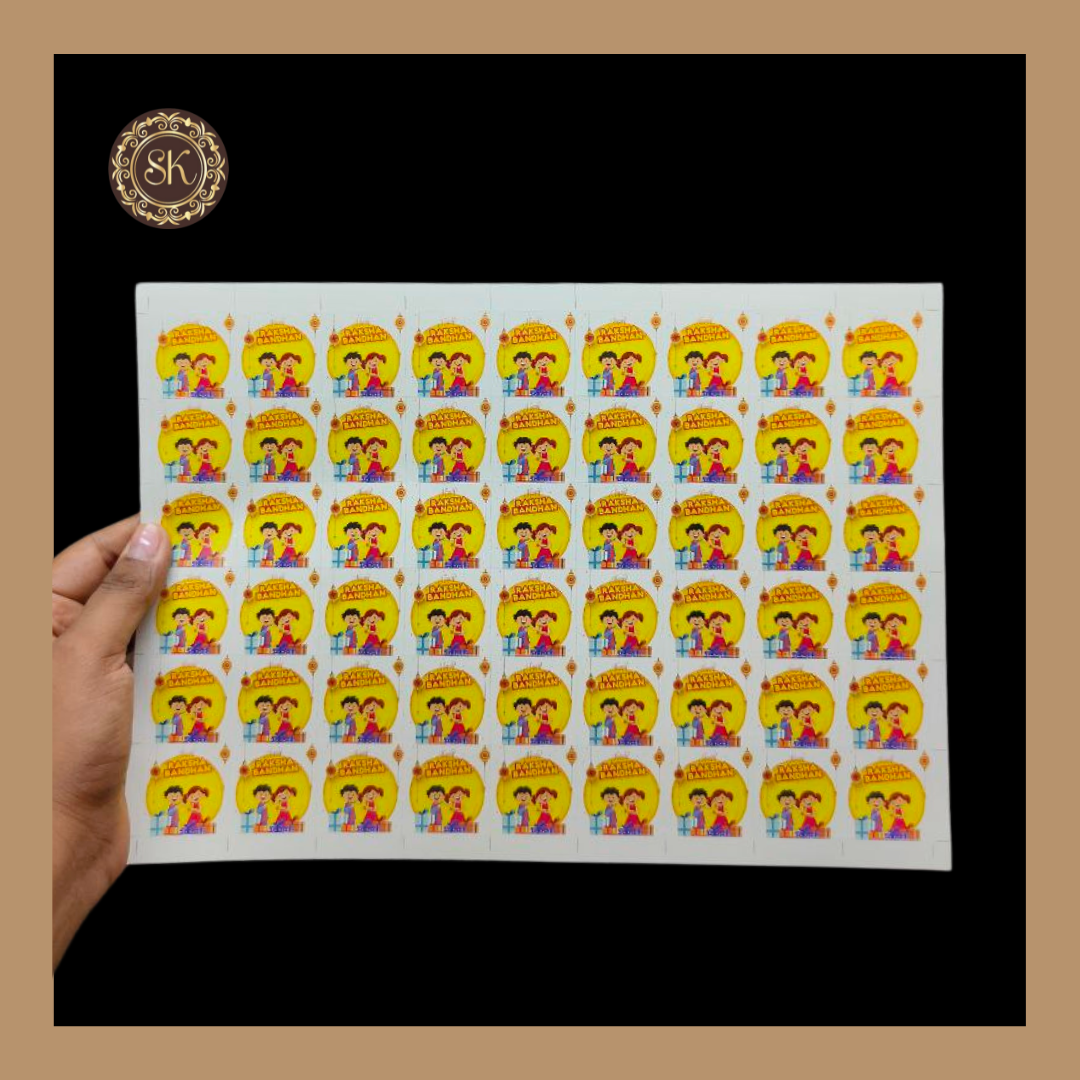 Happy Raksha Bandhan Sticker | Chocolate Cavity Stickers | Pack Of 5sh ...