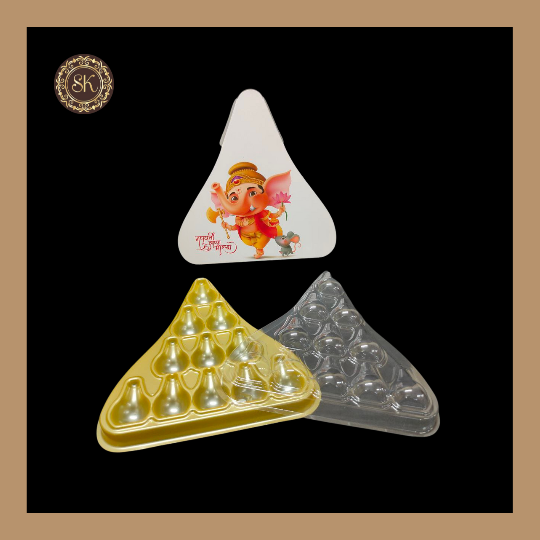 11 Cavity White Modak Box | Modak Shape Box | Modak Box Cavity Tray Wi ...