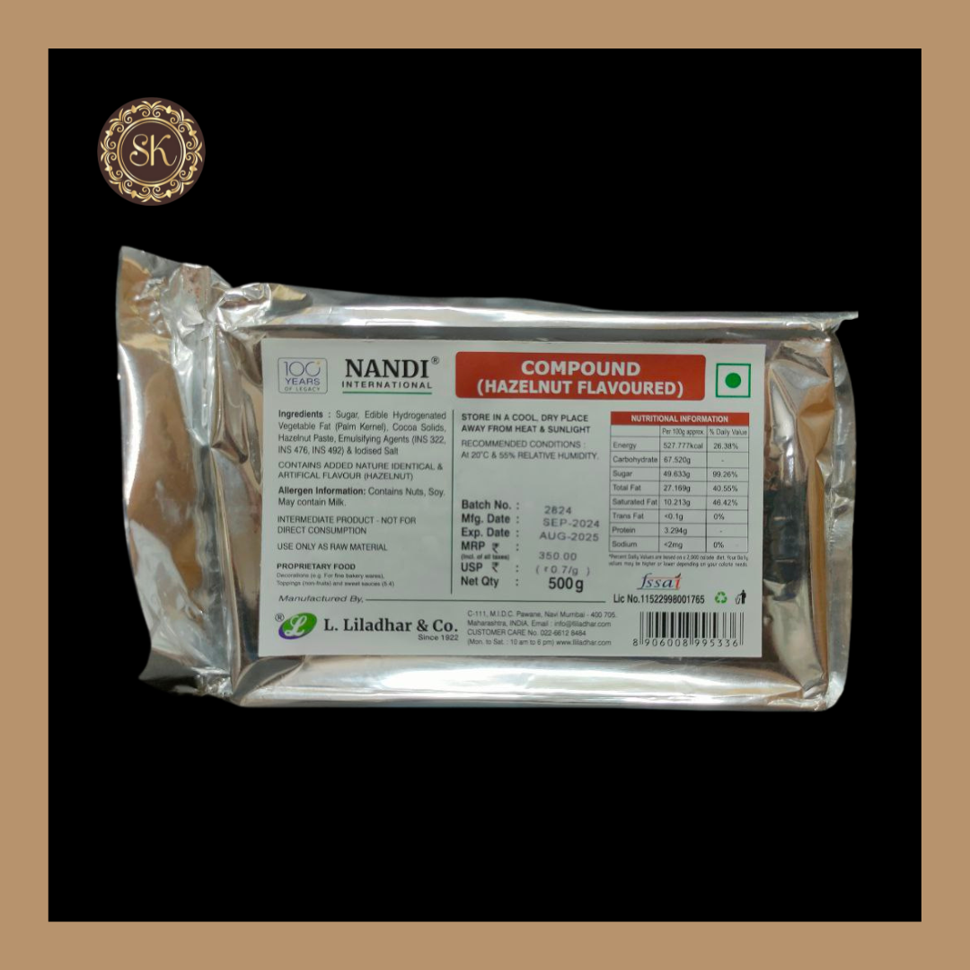 Hazelnut Flavoured Compound | Hazelnut Compound | Nandi - 500gms ...