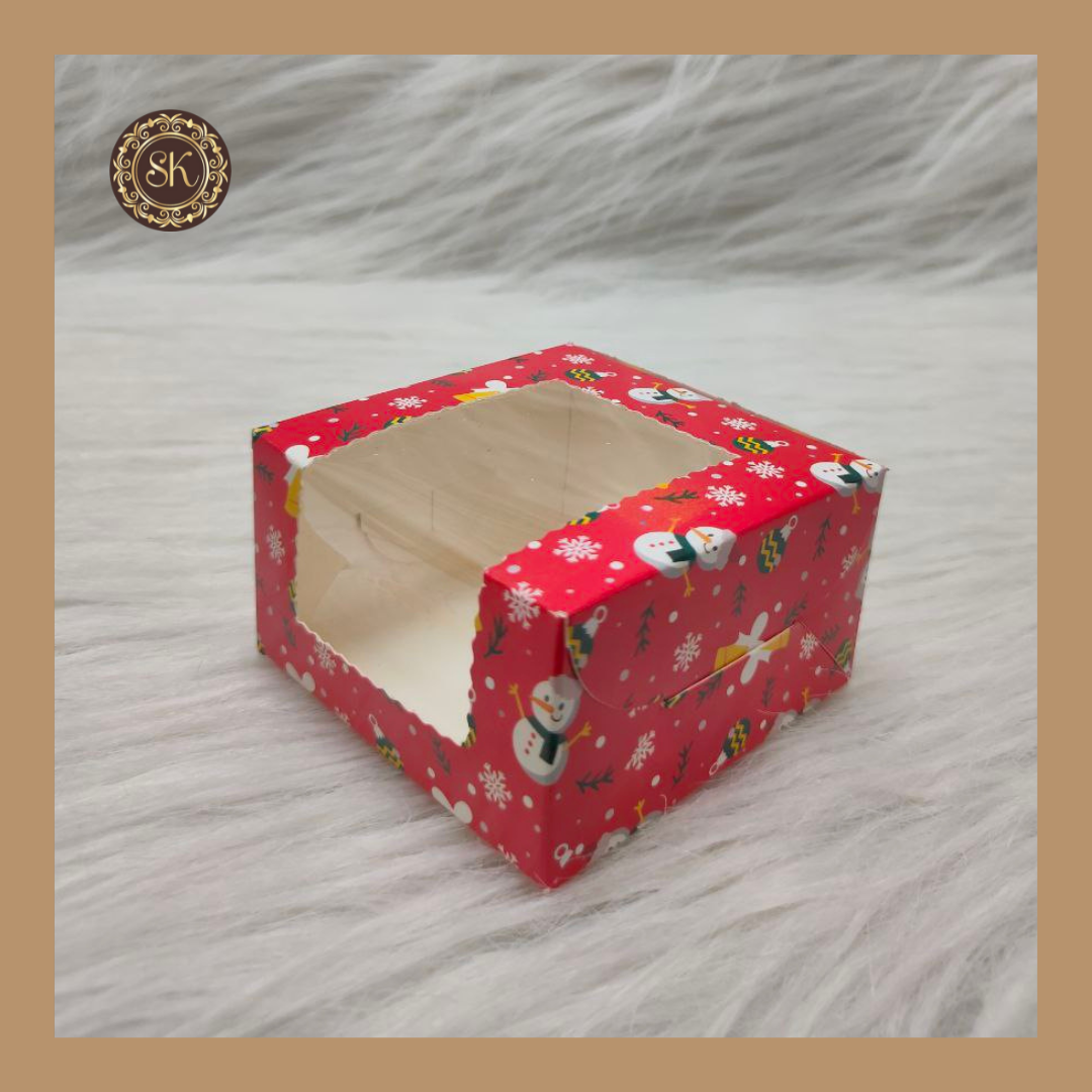 1 Christmas Print Brownie Box | Xmas Box | Christmas Brownie Box | Red ...