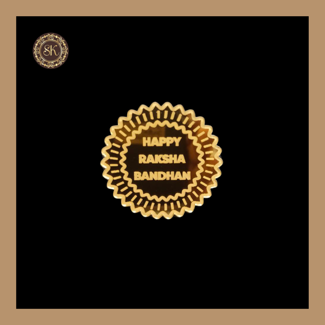 Acrylic Happy Raksha Bandhan Coin | Golden - (Pack Of 5) – Sweetkraft ...