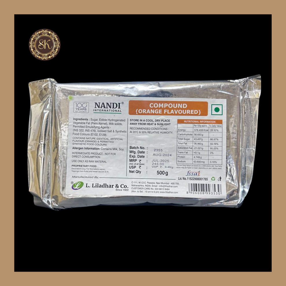 Orange Flavoured Compound | 500gms | Nandi Brand – Sweetkraft | Baking ...
