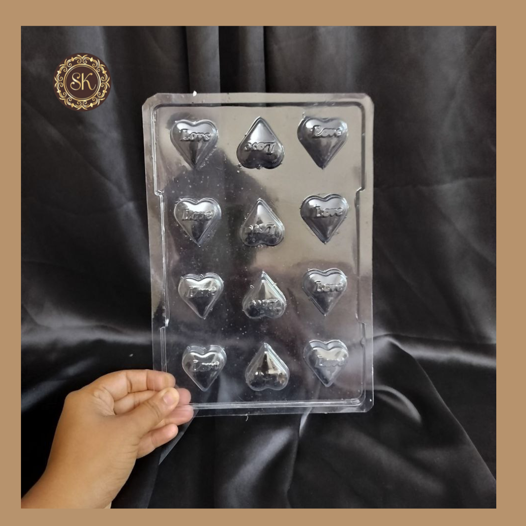 Plastic chocolate mould | Love Heart Shape Plastic Mold | Valentine Pl ...