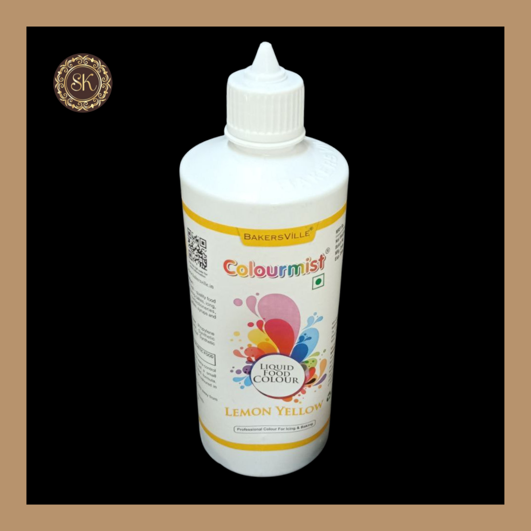 Liquid Food Colour | Lemon Yellow Colour | Bakers Ville - 500gms ...