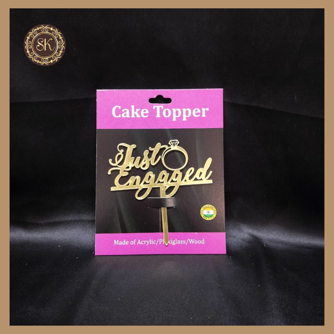 Just Engaged Cake Topper | Acrylic Cake Topper | Cake Topper 4 inch ...