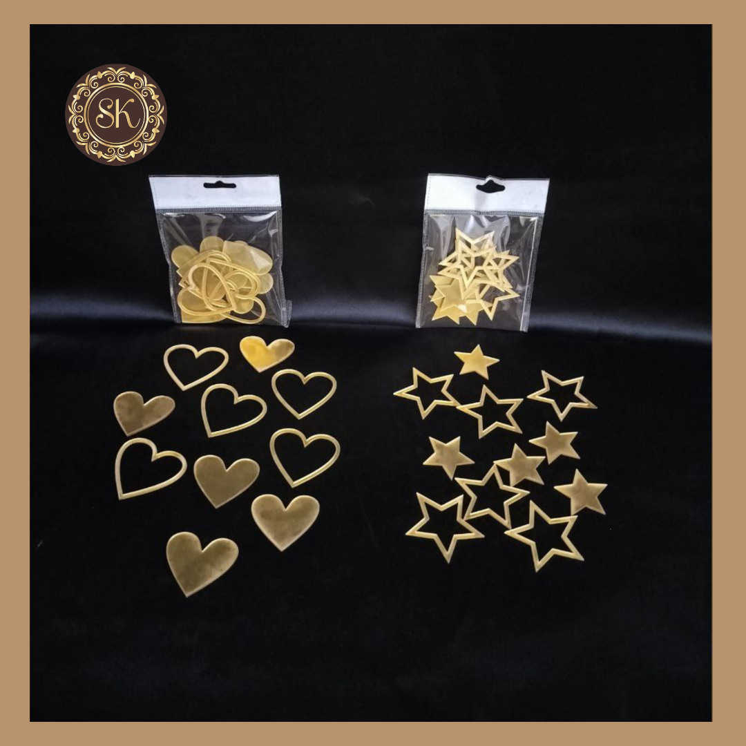 Acrylic Cutout | Mirror Stickers | For Decoration | Heart and Star Sha ...