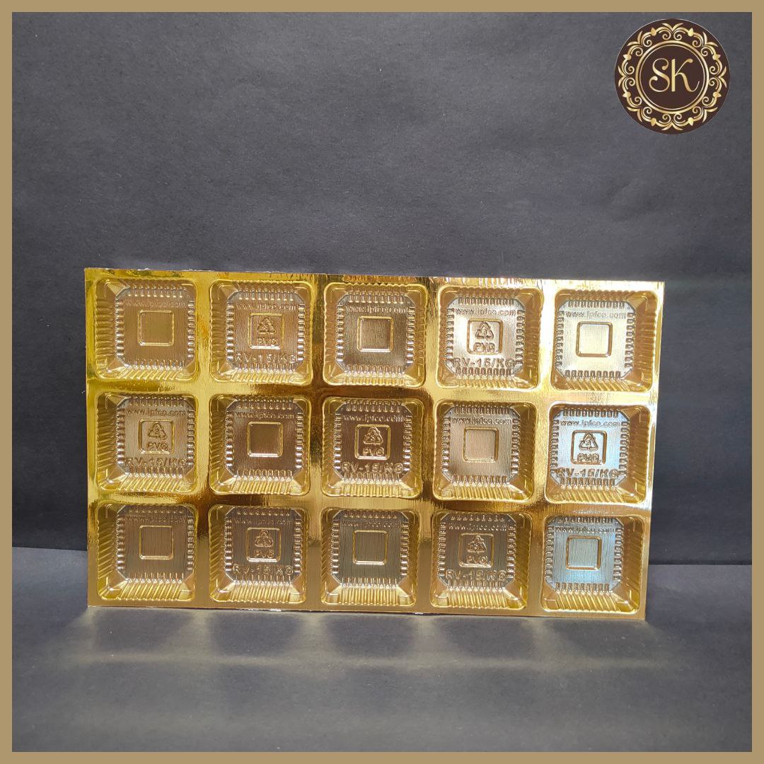 15 cavity golden tray 5*3 - (Pack of 10) – Sweetkraft | Baking supplies